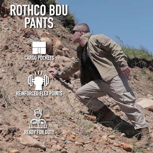 Rothco Tactical BDU Pants - Rugged Outdoor Hiking Cargos Comfortable Uniform Pant – Coyote Brown - M