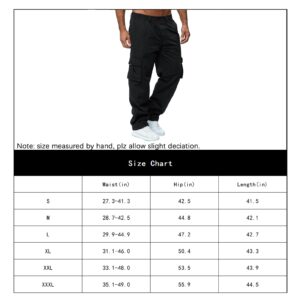 AIFARLD Men's Cargo Pants with Pockets Cotton Hiking Sweatpants Casual Athletic Jogger Sports Outdoor Trousers Relaxed Fit Red