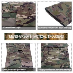 LNFINTDO Multicam Tactical Shirt and Pants Military Uniforms for Men Ocp Bdu Shirt Army Paintball Pant Airsoft Suit