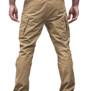 MAGCOMSEN Hiking Pants Mens Tactical Pants Work Pants for Men Military Pants with 9 Pockets Camping Pants Waterproof Pants Quick Dry Rain Pants Khaki