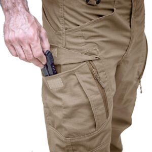 MAGCOMSEN Hiking Pants Mens Tactical Pants Work Pants for Men Military Pants with 9 Pockets Camping Pants Waterproof Pants Quick Dry Rain Pants Khaki