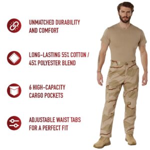 Rothco Camo Tactical BDU Pants - Timeless Style for Ultimate Performance, Tri-Color Desert Camo, L