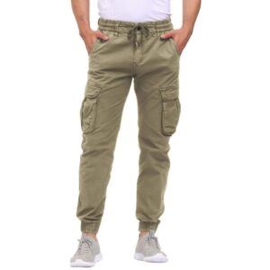 lepoar men's hiking cargo pants joggers slim fit stretch lightweight casual work pants with pockets,khaki 36