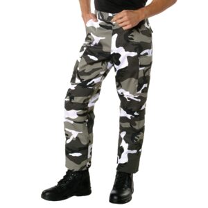 rothco color camo tactical bdu pants - rugged outdoor hiking cargos uniform pant (us, alpha, large, regular, long, city camo)