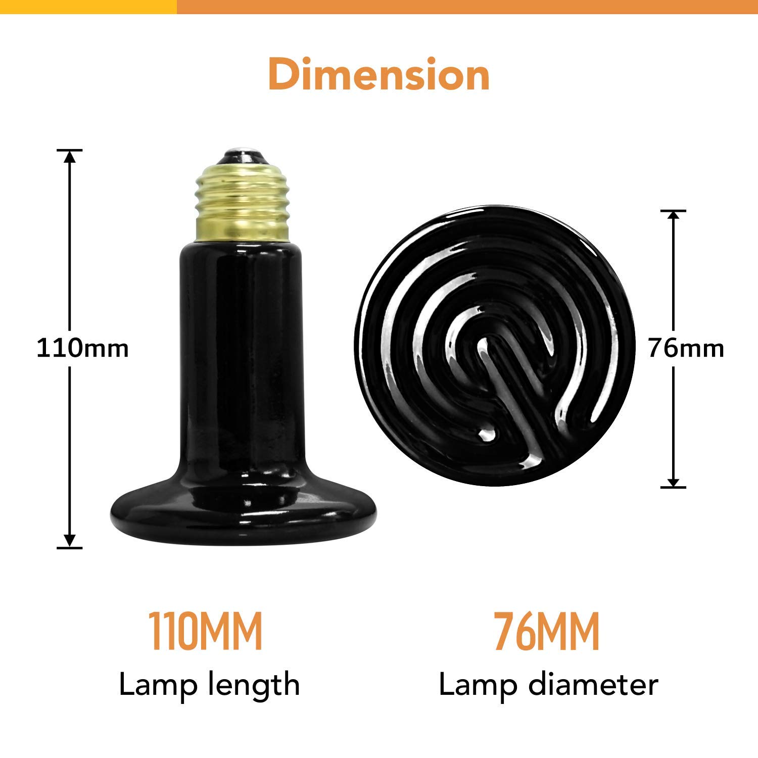 Simple Deluxe 100W/150W Reptile Heat Bulb and 8.5/10.5 inch Clamp Light, 40-108 Degrees Fahrenheit Digital Thermostat Controller and Thermometer Included, for Amphibian Pet & Incubating Chicken