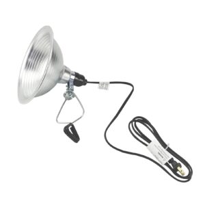 greatide clamp lamp light with detachable 8.5 inch aluminum reflector, 150 watt e26 socket (no bulb included), 6 foot 18/2 spt-2 cord cord