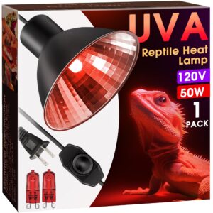 briignite reptile heat lamp red, reptile night lamp 50w, g9 heat bulb & dome reptile light fixture, aluminum reflector, dimmable heat lamp for chicken turtle snake gecko lizard, 1 pack