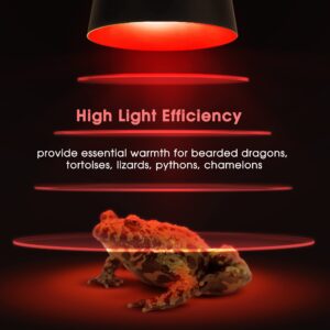 Briignite Reptile Heat Lamp Red, Reptile Night Lamp 50W, G9 Heat Bulb & Dome Reptile Light Fixture, Aluminum Reflector, Dimmable Heat Lamp for Chicken Turtle Snake Gecko Lizard, 1 Pack