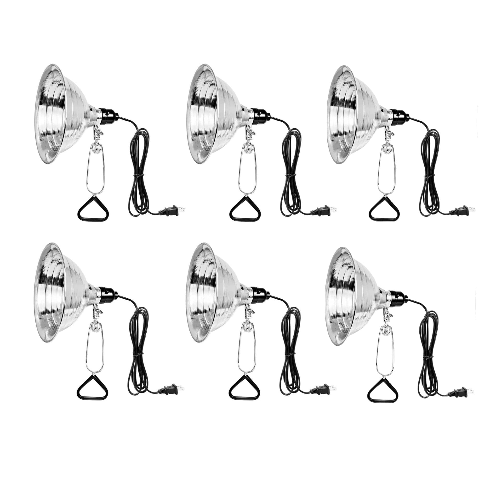 Simple Deluxe GP-093 6-Pack Clamp Lamp Light with 8.5 Inch Aluminum Reflector up to 150 Watt E26 (no Bulb Included), 6 Feet Cord