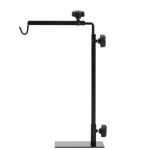 simple deluxe reptile lamp stand adjustable 14-26 inch metal bracket floor light holder for reptile glass terrarium heating light, amphibian and aquarium tank