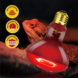 REPTIZOO Reptile Dual Lamp Fixture Heat Lamp Bulb Combo Pack includes 100W UVA Daylight Heating Lamp and 100W Infrared Heat Emitter Infrared Basking Spot