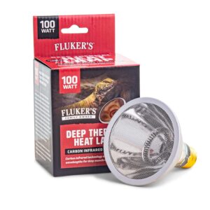 fluker's deep thermal heat lamp for reptiles with carbon infrared technology, for all reptile tanks, great for basking, 50 watt