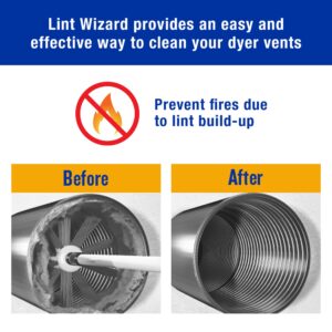 Eastman Lint Wizard Large Duct Dryer Vent Cleaning Kit, 2 Foot Flexible Quick Snap Rods, Blockage Removal Tool, 4 Inch Auger Brush, Lint Trap Brush, 60768