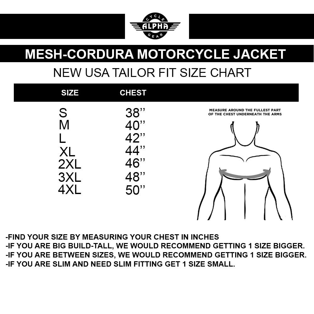 ALPHA CYCLE GEAR BREATHABLE BIKERS RIDING PROTECTION MOTORCYCLE JACKET MESH CE ARMORED (BLACK WIND, XXX-LARGE)