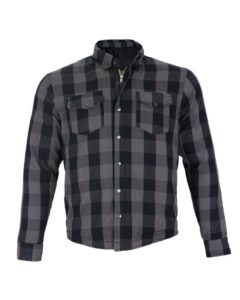 mens motorcycle lightweight waterproof ce armor blk/white & gray checkered flannel riding jacket shirt (as1, alpha, 2x, regular, regular, blk/gray, 2x-large)