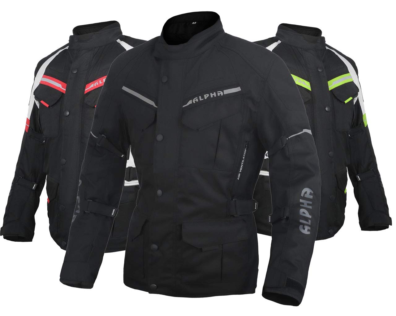 ACG TAHOE-J106 MOTORCYCLE ADV JACKET (BLACK, X-LARGE)