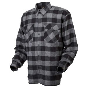 scorpionexo covert men's motorcycle flannel riding shirt with pockets for optional ce rated armor (black/grey - xl)