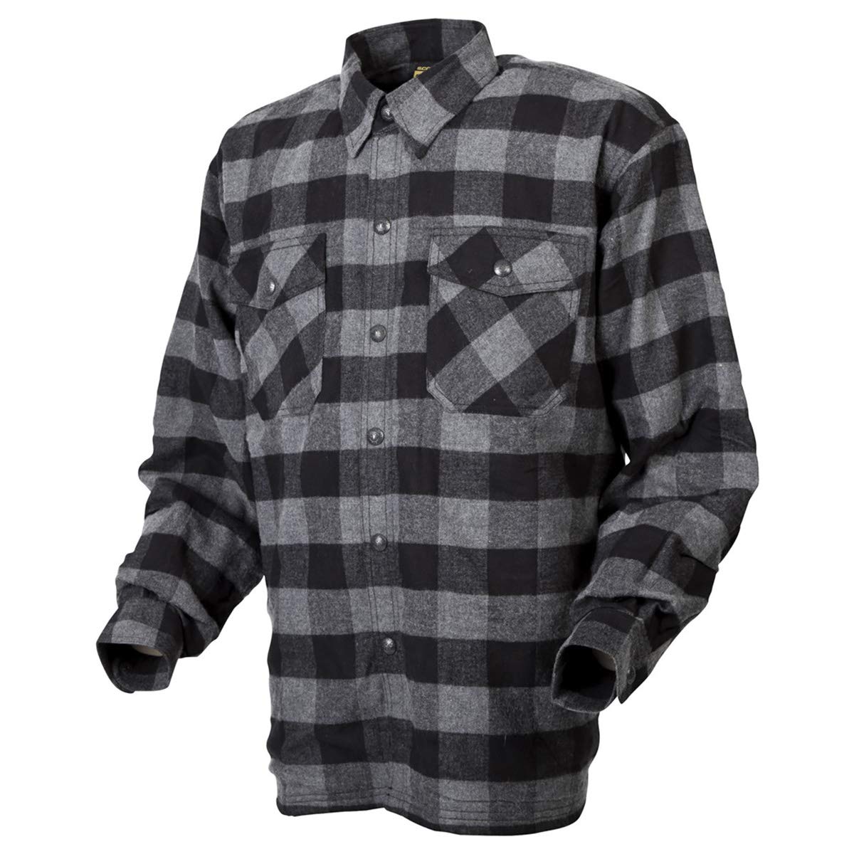 ScorpionEXO Covert Men's Motorcycle Flannel Riding Shirt with Pockets for Optional CE Rated Armor (Black/Grey - XL)