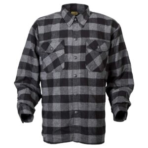 ScorpionEXO Covert Men's Motorcycle Flannel Riding Shirt with Pockets for Optional CE Rated Armor (Black/Grey - XL)