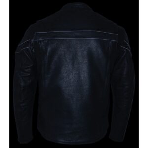 Milwaukee Leather SH1408 Men's Sporty Crossover Vented Black Motorcycle Leather Scooter Jacket - Large