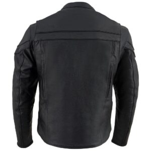 Milwaukee Leather SH1408 Men's Sporty Crossover Vented Black Motorcycle Leather Scooter Jacket - Large