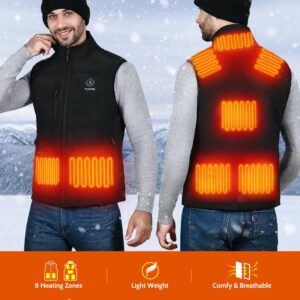 FUNPRO Heated Vest for Men Women, Windproof Electric Heating Vest, Softshell Sleeveless Sports Jacket, Battery Not Included