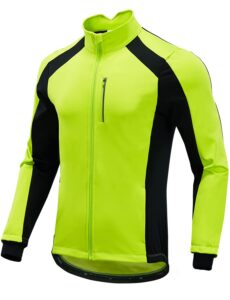 qualidyne men's winter cycling jacket thermal fleece lined bicycle biking jacket cold weather windproof softshell windbreaker