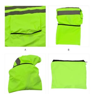 WOSAWE Packable Cycling Jacket Hooded Running Coat Lightweight Biking Windbreaker, Green with Hood Large