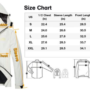 GIISAM White Raincoat for Men Spring Waterproof Windbreaker Lightweight Rain Jackets Outdoor Running Hiking Cycling Raincoats