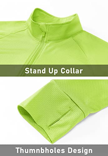 MAGCOMSEN Women's Lightweight Workout Jackets UV Protection Jacket Long Sleeve Shirts Running Fishing Hiking Shirts Fluorescent Yellow XL