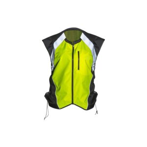 badass moto hi vis vest reflective motorcycle vests for men - zipper front & pocket for bikers, atv, hunting, cycling, military, motorcycle safety gear, yellow size 3xl can be worn over 2xl + jackets