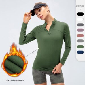 Blaward Women's Thermal Fleece Running Shirt Quarter Zip Pullover Jacket Long Sleeve Tops Equestrian Golf Shirt Winter Gear