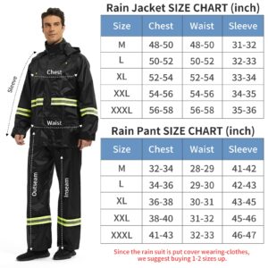 Rain Suits for Men Women Waterproof, Breathable Rain Coats with Eye-Catching Reflective Strip, Durable Rain Gear