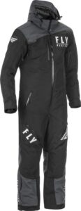 fly racing cobalt snowmobile monosuit (black/grey (insulated), small)