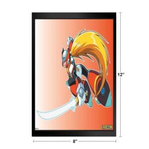 Poster Foundry Mega Man Zero Jump Video Game Video Gamer Classic Retro Vintage 90s Gaming MegaMan Capcom Legacy Collection Megaman 11 Mega Man X Dr Wily Stand or Hang Wood Frame Display 9x13