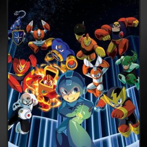 Mega Man Legacy Collection Video Game Video Gamer Classic Retro Vintage 90s Gaming MegaMan Capcom Legacy Collection Megaman 11 Mega Man X Dr Wily Art Print Stand or Hang Wood Frame Display 9x13