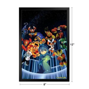 Mega Man Legacy Collection Video Game Video Gamer Classic Retro Vintage 90s Gaming MegaMan Capcom Legacy Collection Megaman 11 Mega Man X Dr Wily Art Print Stand or Hang Wood Frame Display 9x13