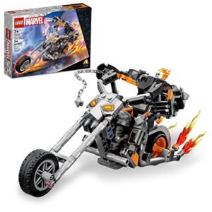 lego marvel ghost rider mech & bike 76245, buildable motorbike toy with movable action figure, super hero building set, gift for kids, boys and girls 7 plus years old