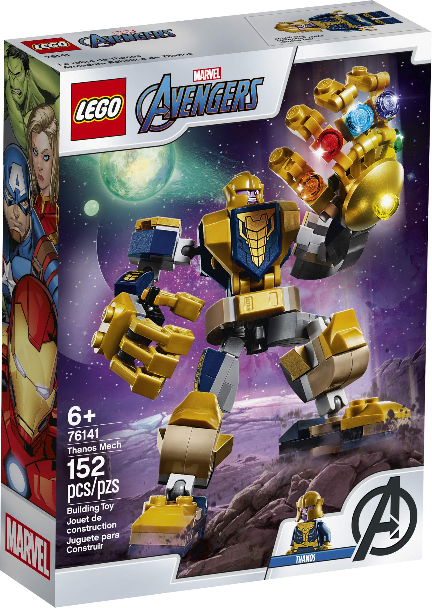 LEGO Marvel Avengers Thanos Mech 76141 Cool Action Building Toy for Kids with Mech Figure Thanos Minifigure (152 Pieces)