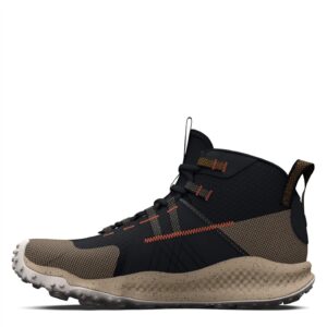 under armour men's charged maven trek, (001) black/sahara/honey orange, 9.5, us