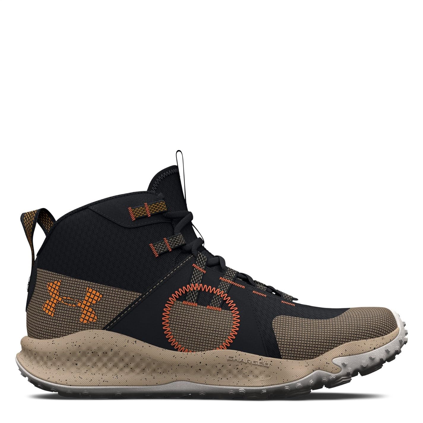 Under Armour Men's Charged Maven Trek, (001) Black/Sahara/Honey Orange, 9.5, US