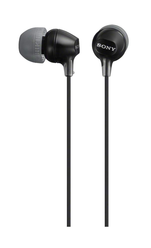 Sony MDREX15LP in-Ear Earbud Headphones, Black, Model Number: MDREX15LP/B (Pack of 2)