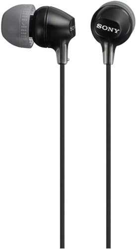 Sony MDR-EX15LP Fashion Color EX Series In-Ear Earbud Headphones (Black, 2-pack) Bundle (2 Items)