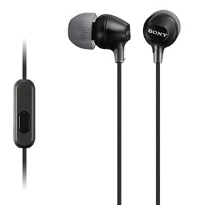 sony mdr-ex15ap earphones with smartphone mic and control - black