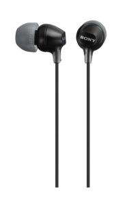 sony mdrex15lp in-ear earbud headphones, black, model number: mdrex15lp/b