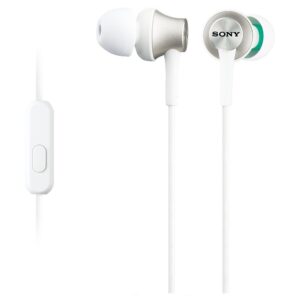 sony mdr-ex450ap earphones with aluminium housing and smartphone control - white