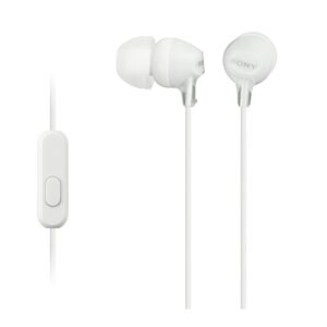 sony mdrex14ap in-ear earbud headphones with mic (white)