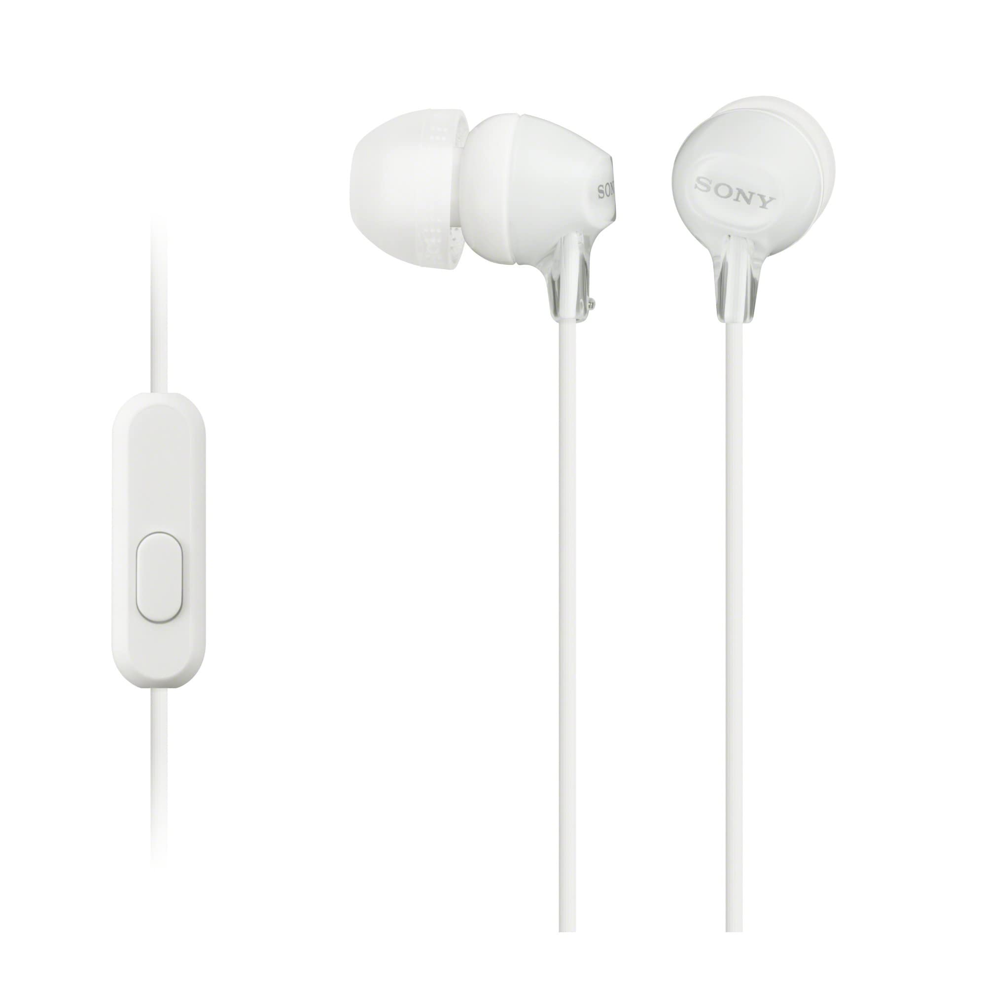 Sony MDREX14AP In-Ear Earbud Headphones with Mic (White)