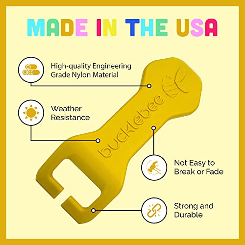 BUCKLEBEE Easy Car Seat Buckle Release Aid for Children Unbuckle Car Seat Release Tool - Car Seat Button Pusher - Car Seat Opener For Nails - Car Seat Buckle Release Tool Buddy Me (1 Pack Yellow)