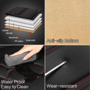 Pariitadin Leather Car Seat Covers Front Pair, Waterproof Faux Leather Seat Covers for Cars, Non-slip Car Interior Covers Universal Fit for Most Cars Sedans Trucks SUVs, Black/Red